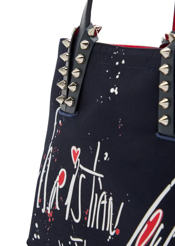 CHRISTIAN LOUBOUTIN Cabata Mini Canvas Tote - Navy