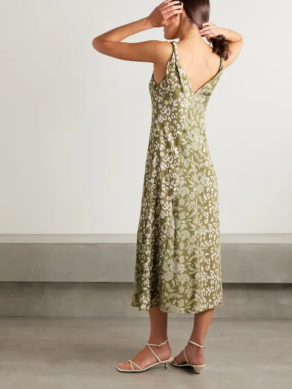 la ligne green dress Buy Printed Silk-charmeuse Midi - At 60% Off Style:64793D12
