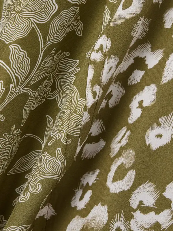LA LIGNE Printed Silk-charmeuse Midi Dress