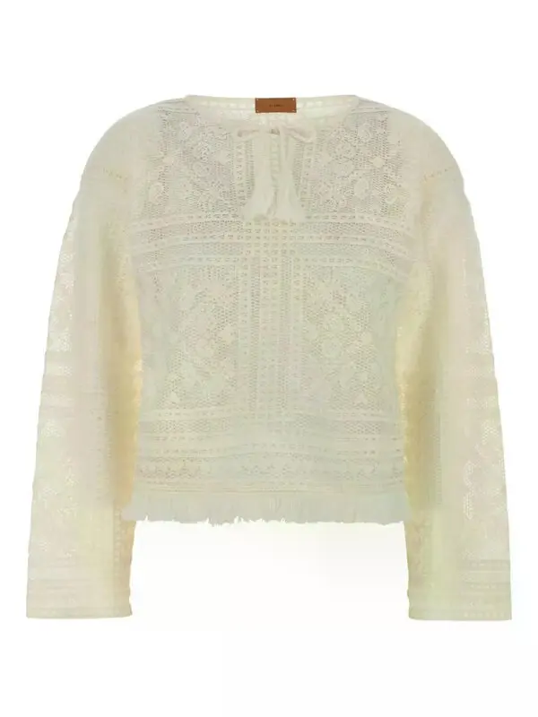 Alanui Crochet Fringed Sweater