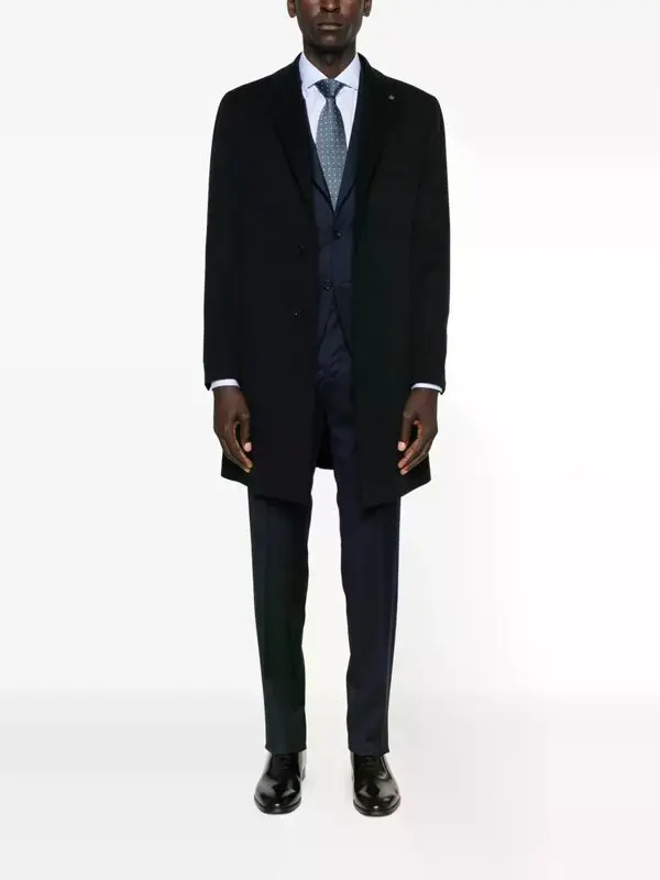 Tagliatore Front-button Wool Coat - Blue