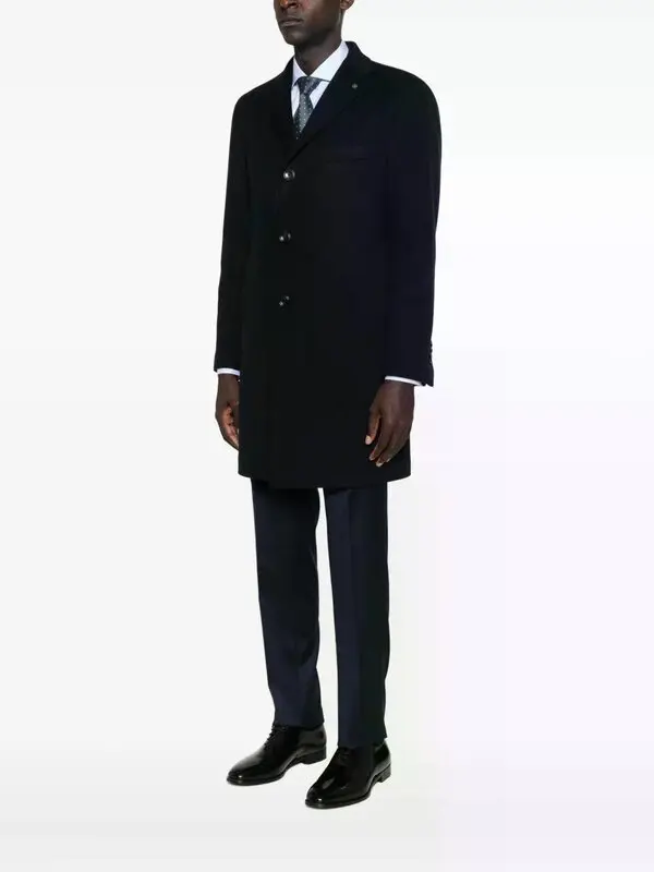 Tagliatore Front-button Wool Coat - Blue
