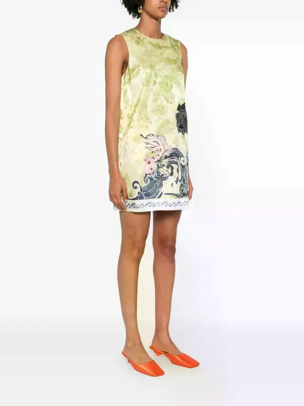 ALEMAIS Rochester Floral-print Mini Dress - Green