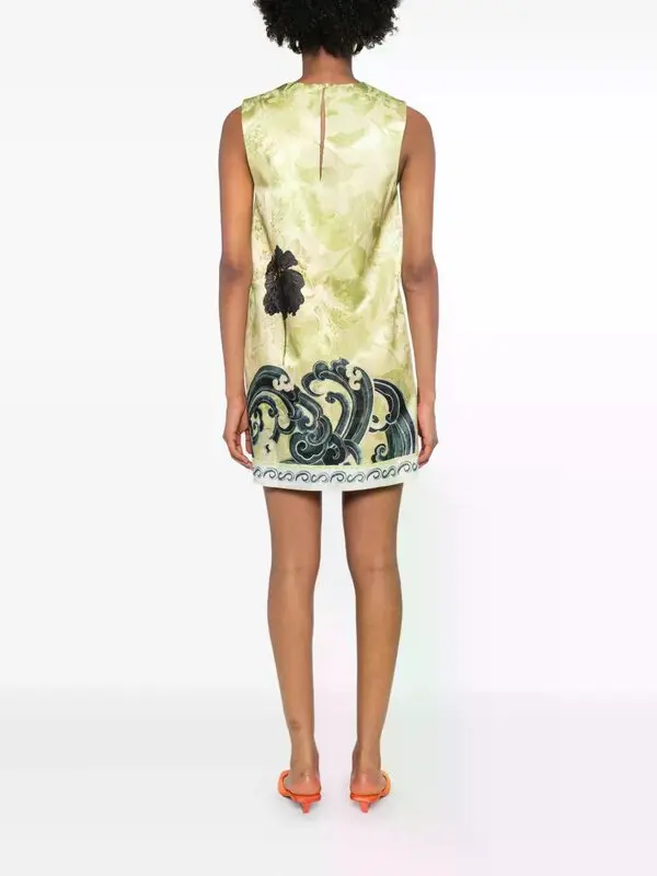 ALEMAIS Rochester Floral-print Mini Dress - Green