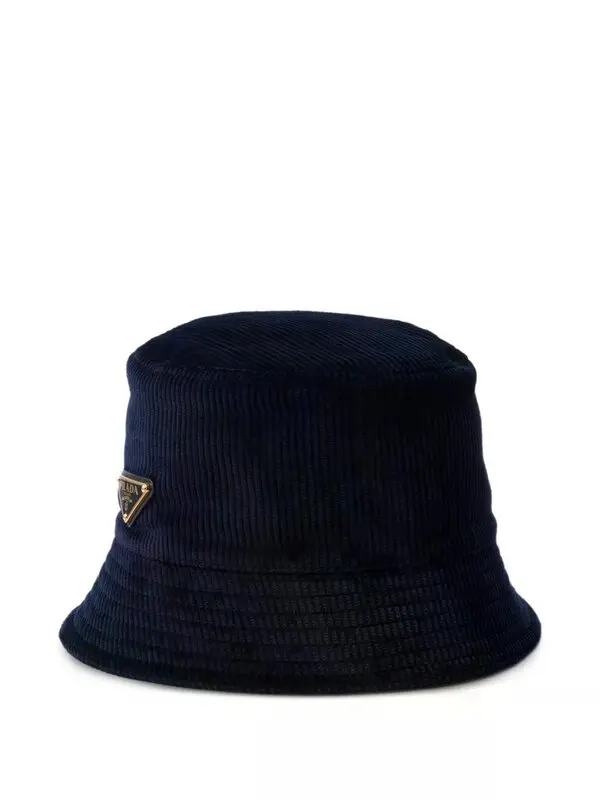Prada Corduroy Bucket Hat - Blue
