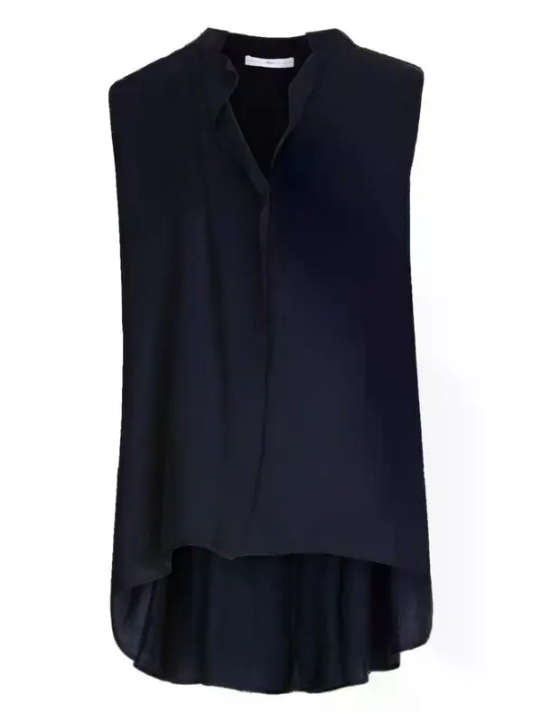 High Sleeveless V-neck Blouse