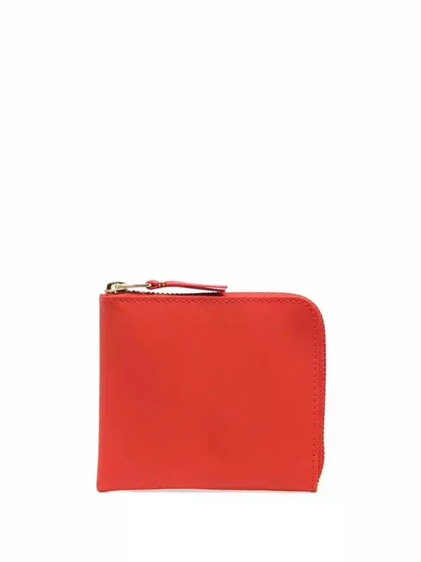 Comme Des Garçons Zip-up Leather Wallet - Orange