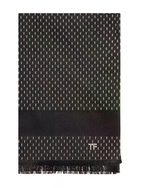 TOM FORD Jacquard Silk Scarf - Black