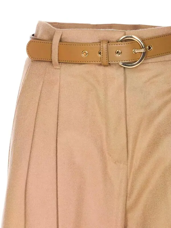 Max Mara Pleated Belted Trousers - Neutrals