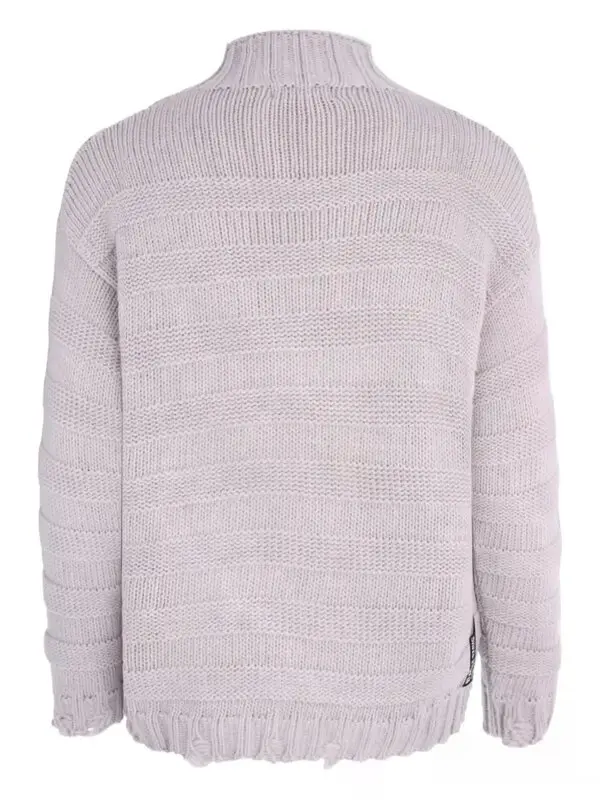 GAËLLE PARIS High-neck Frayed-hem Sweater