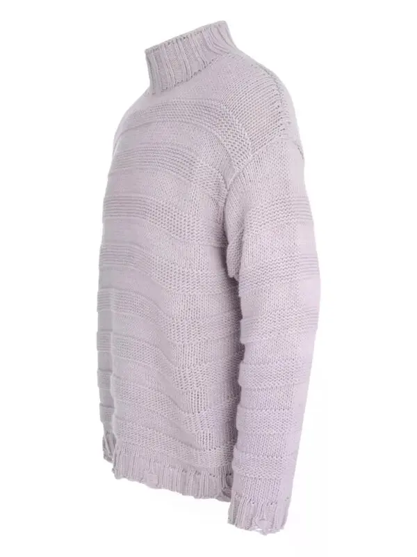 GAËLLE PARIS High-neck Frayed-hem Sweater