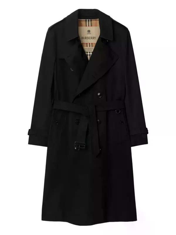 Burberry Double-breasted Belted Trench Coat - Black