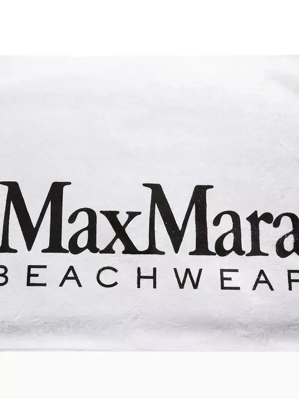 Max Mara Logo Beach Towel - 003 White