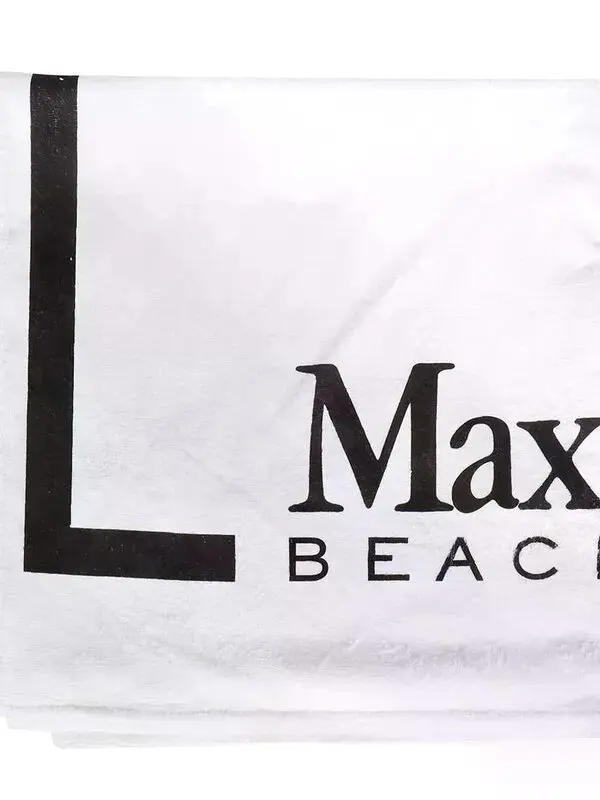 Max Mara Logo Beach Towel - 003 White