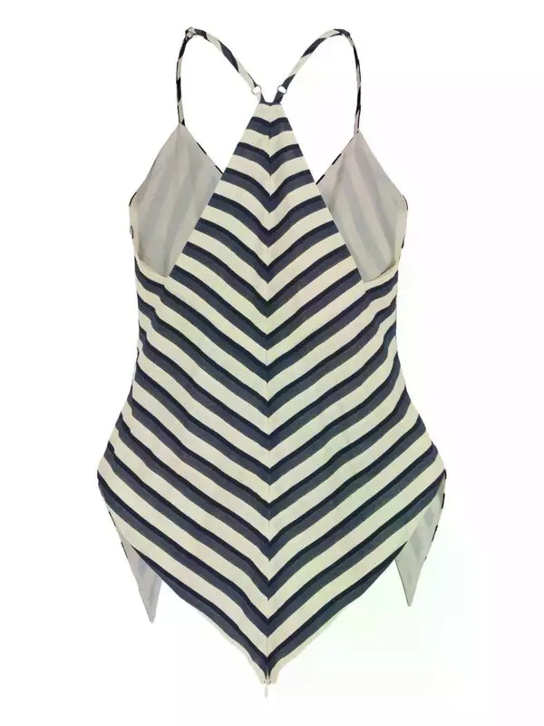Rosie Assoulin V-neck Chevron-striped Top