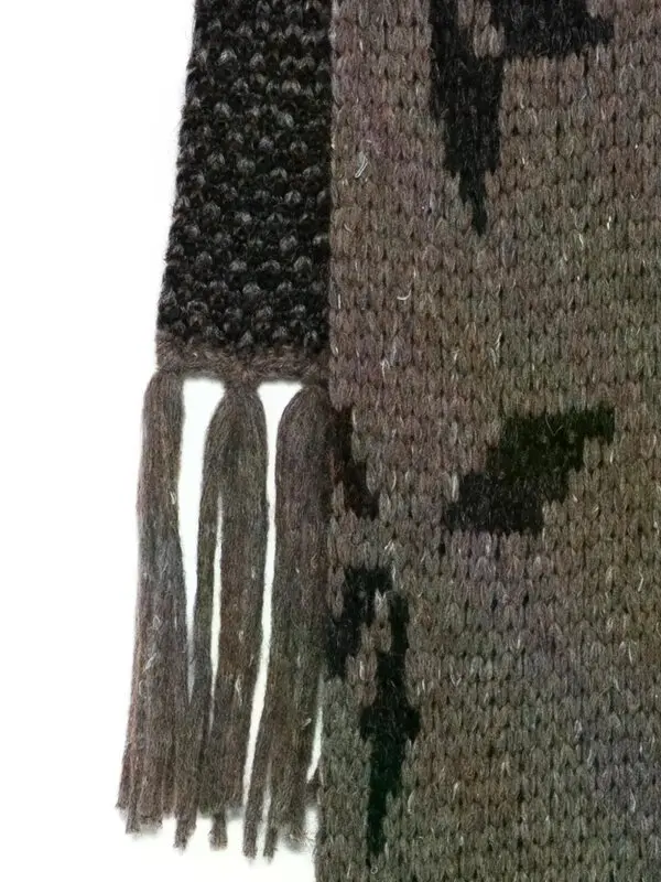 MAGLIANO Floral-pattern Fringed Scarf