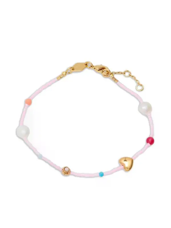 Anni Lu Beaded Heart Charm Bracelet - Pink