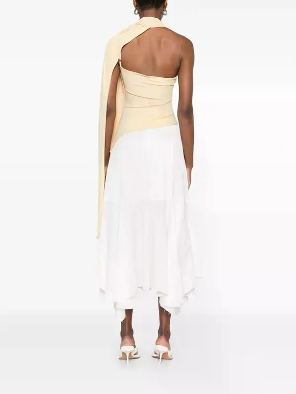 AYA MUSE Asymmetric Draped-detail Blouse