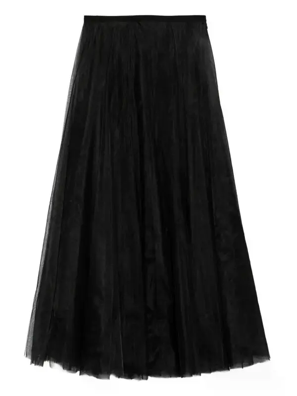 PARLOR Pleated Tulle Skirt - Black