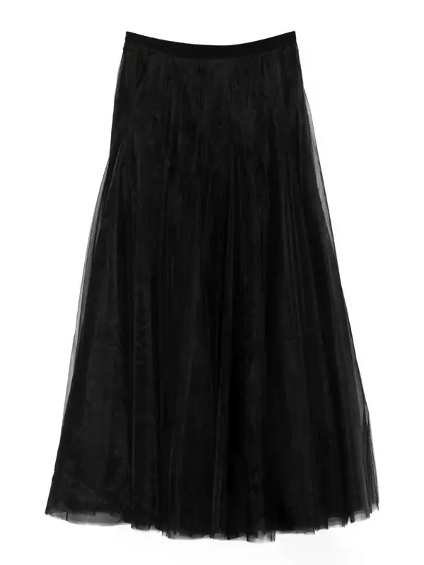 PARLOR Pleated Tulle Skirt - Black