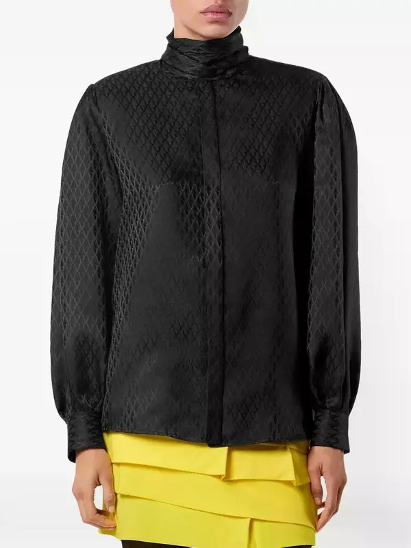 Versace Quilted Tie-neck Shirt