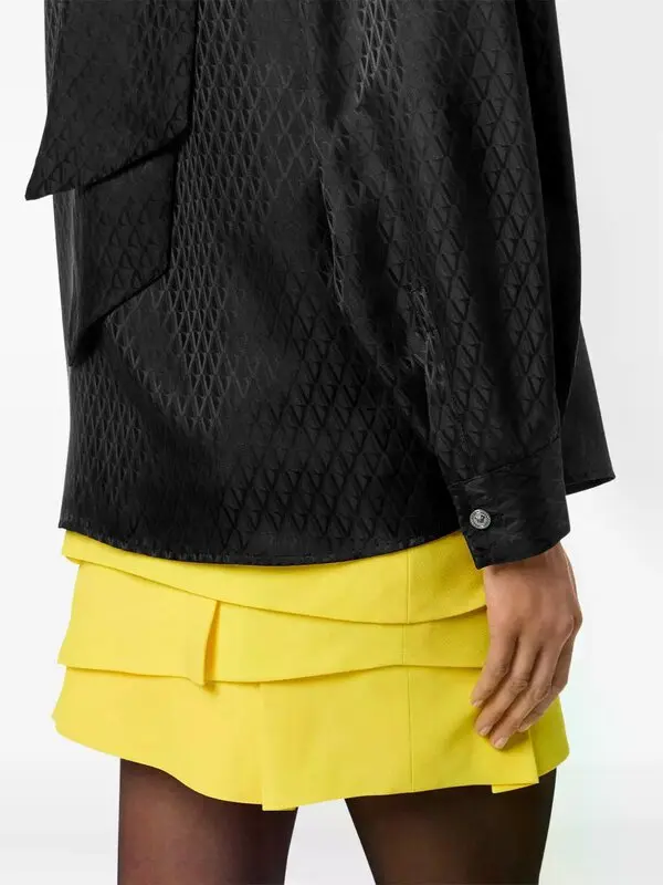 Versace Quilted Tie-neck Shirt