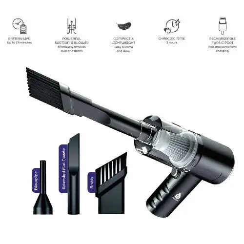 PURSONIC Handy Solutions 16-piece Tool Kit + Cordless Power Scrubber + 2-in-1 Mini Wireless Vacuum & Air Duster Bundle