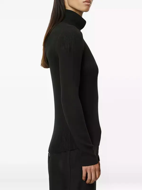Marc O'polo Ribbed Turtleneck Top - Black