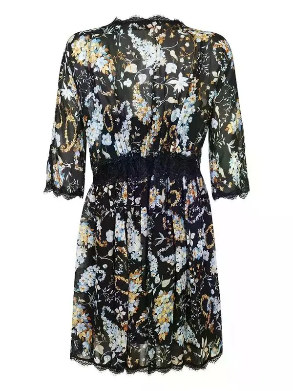 Ermanno Scervino Floral Lace-trimmed Mini Dress