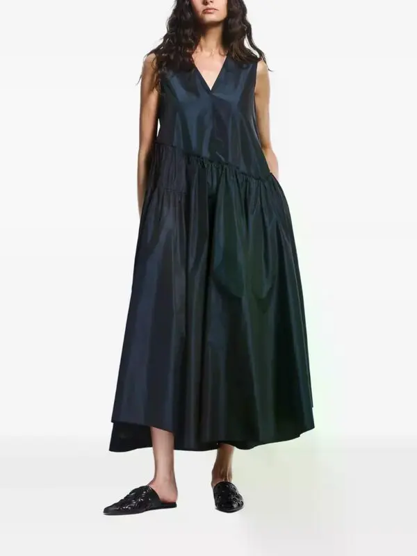 High Asymmetric V-neck Dress