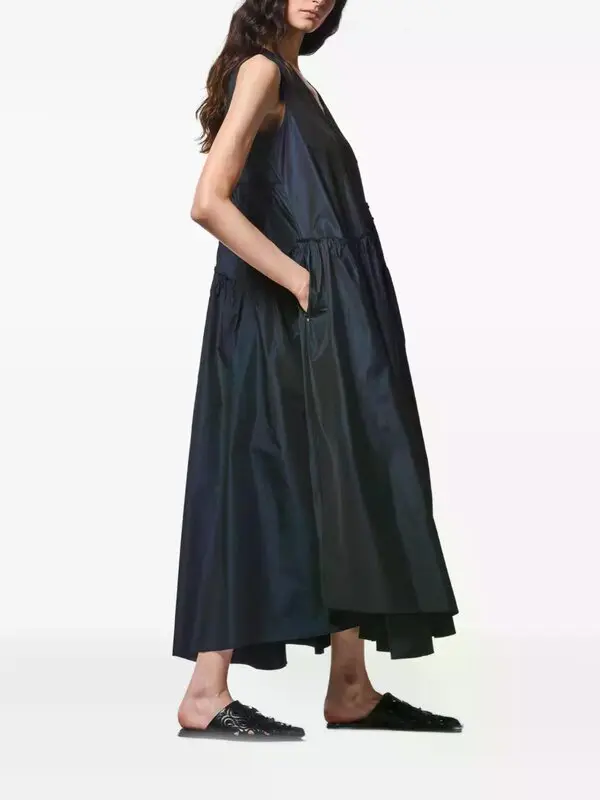 High Asymmetric V-neck Dress