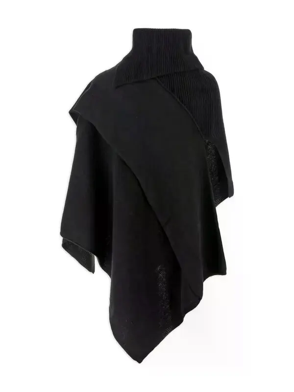 NICCOLO PASQUALETTI Turtleneck Ribbed-knit Poncho