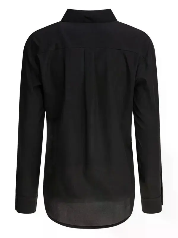 SLEEP NO MORE Curved-hem Button-down Shirt - Black