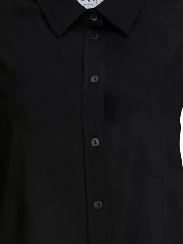 SLEEP NO MORE Curved-hem Button-down Shirt - Black