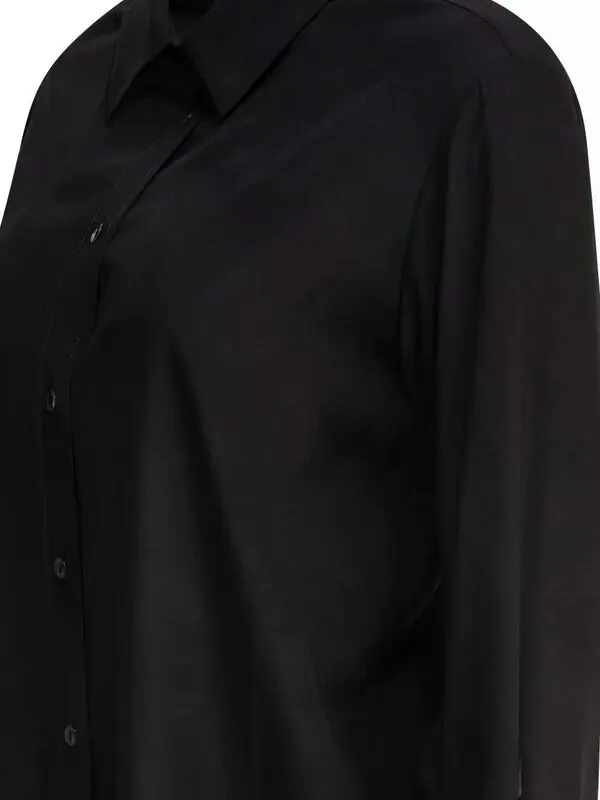 SLEEP NO MORE Curved-hem Button-down Shirt - Black