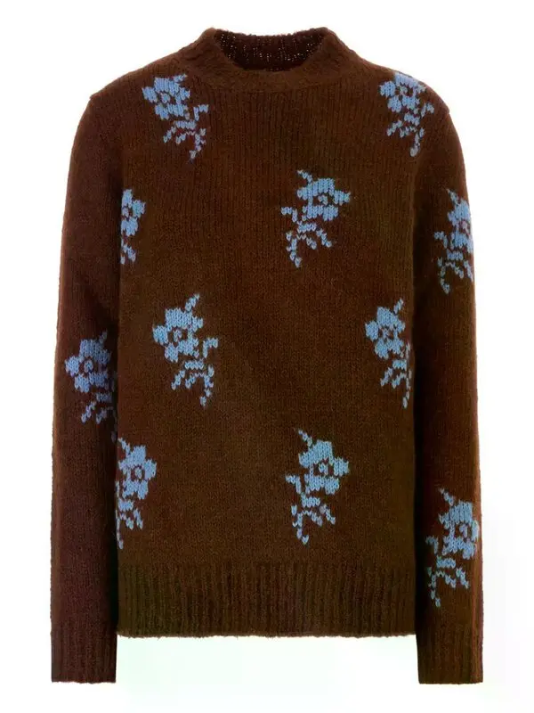 JIL SANDER Floral-jacquard Sweater - Red
