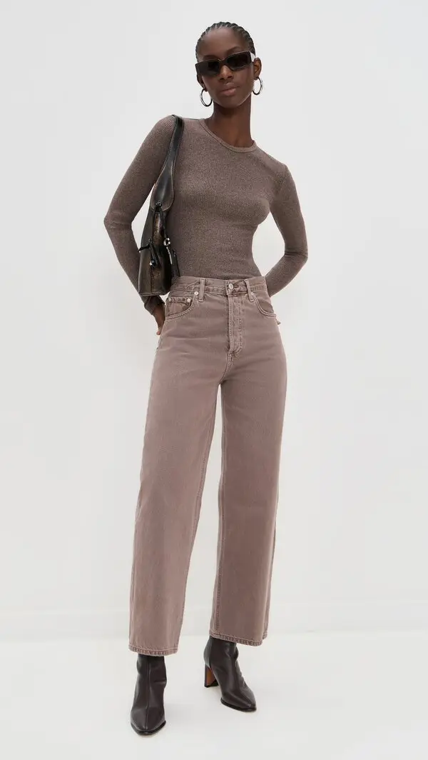 AGOLDE Delphi Slim Tee - Ceramic