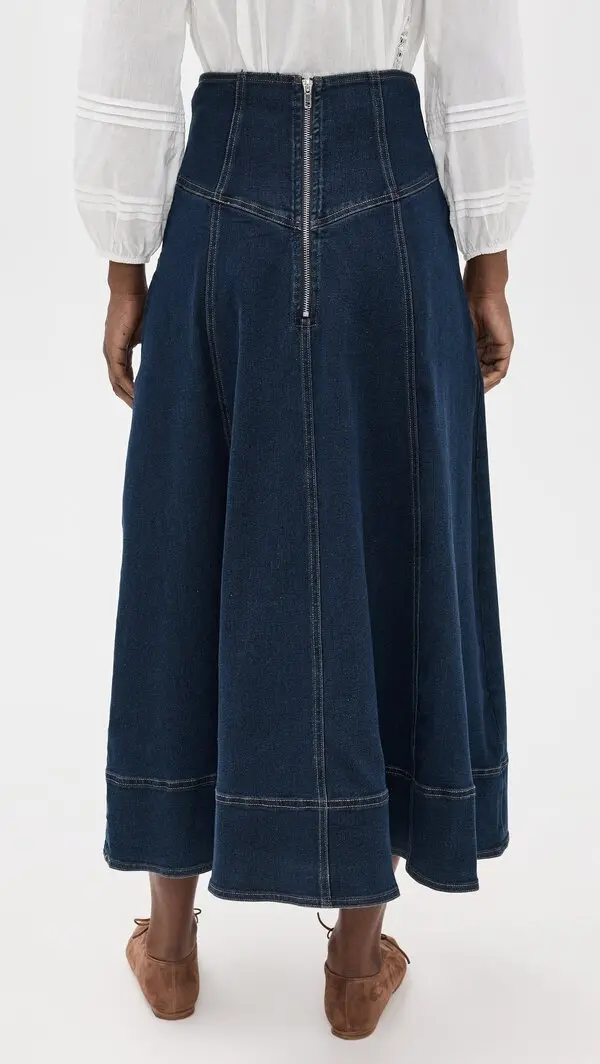 Moon River Lace-up Midi Skirt