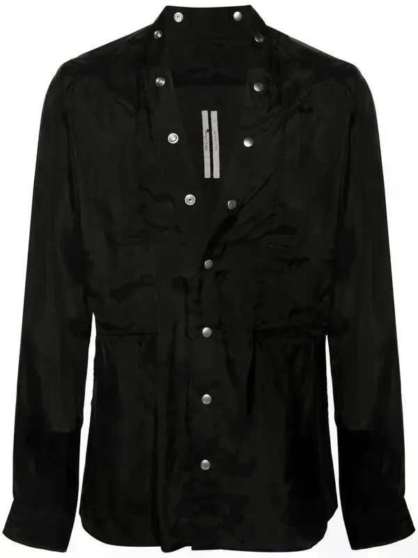 Rick Owens V-neck Satin-finish Shirt