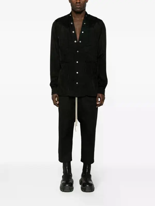 Rick Owens V-neck Satin-finish Shirt