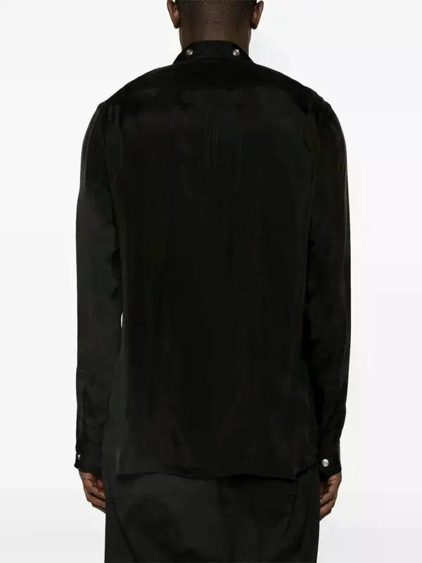 Rick Owens V-neck Satin-finish Shirt