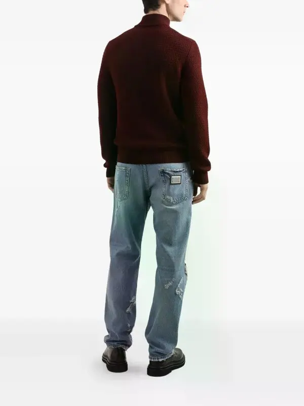 Dolce & Gabbana Half-zip Waffle-knit Sweater