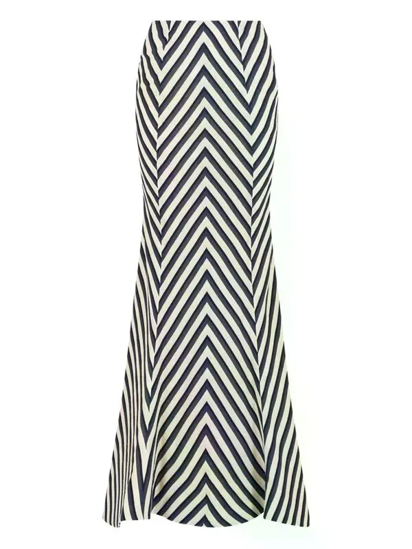 Rosie Assoulin Herringbone Fishtail Maxi Skirt