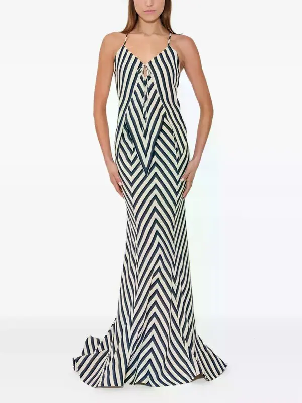 Rosie Assoulin Herringbone Fishtail Maxi Skirt