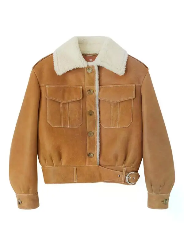 Ermanno Scervino Shearling-collared Belted Jacket