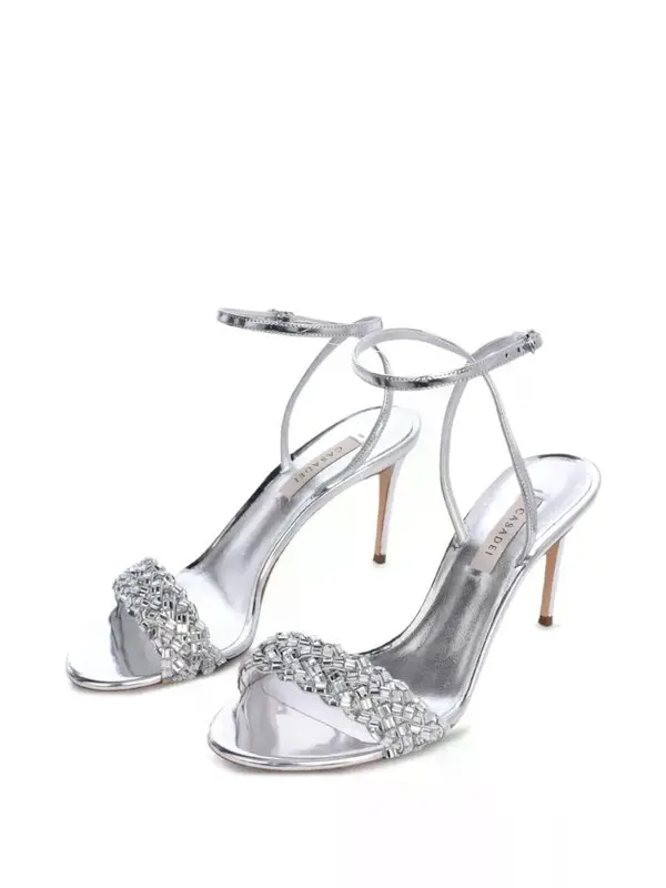 Casadei 80mm Julia Embellished Ankle-strap Sandals - Grey