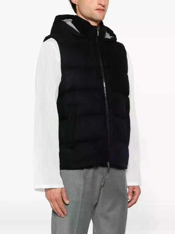 Peserico Quilted Hooded Vest - Blue