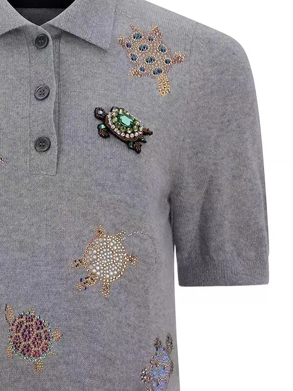 Libertine Embellished Turtle Polo Shirt