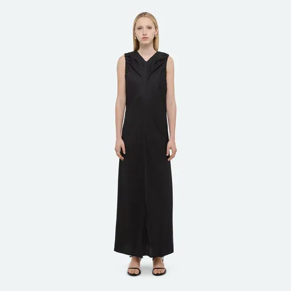 Helmut Lang Bias-cut Maxi Dress With Ruched Armhole