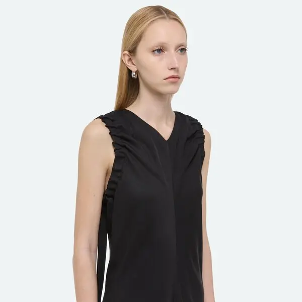 Helmut Lang Bias-cut Maxi Dress With Ruched Armhole